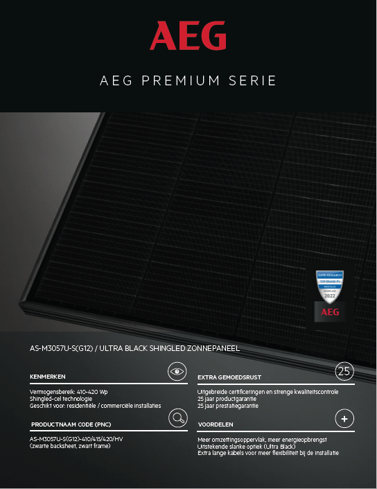 AEG 410 Wp Shingled Mono Full Black - QueSOLAR B.V. - Zakelijke ...
