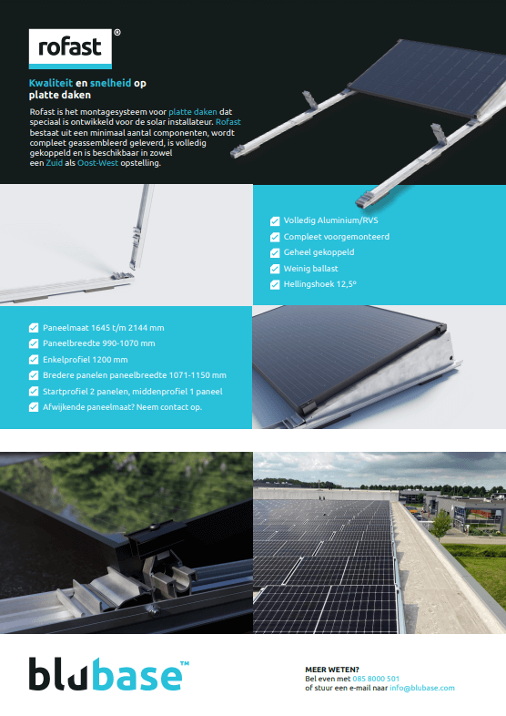 BluBase Roboost/Rofast Montagemateriaal - QueSOLAR B.V. - Zakelijke Zonnepanelen
